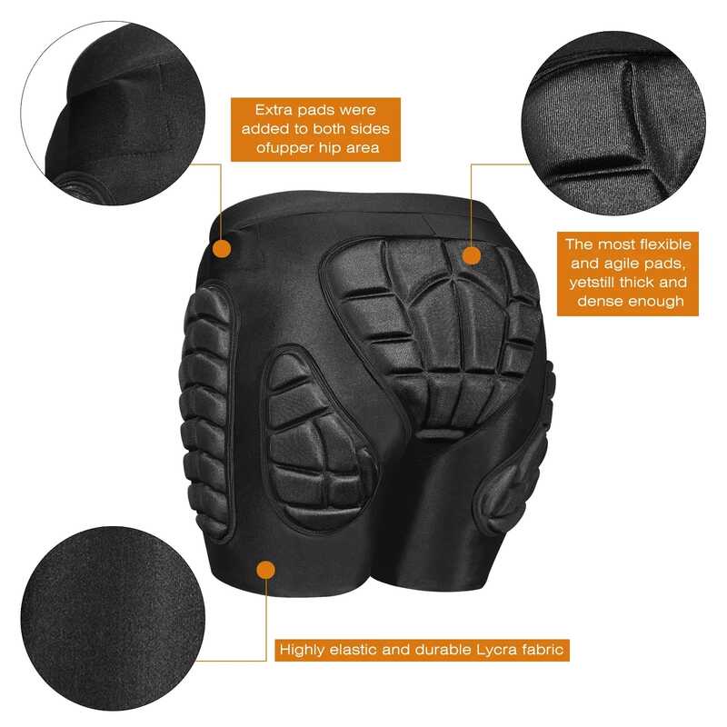 Snowboard Pants Maikling Ski Skating Padded Protective EVA Guard Gear ...