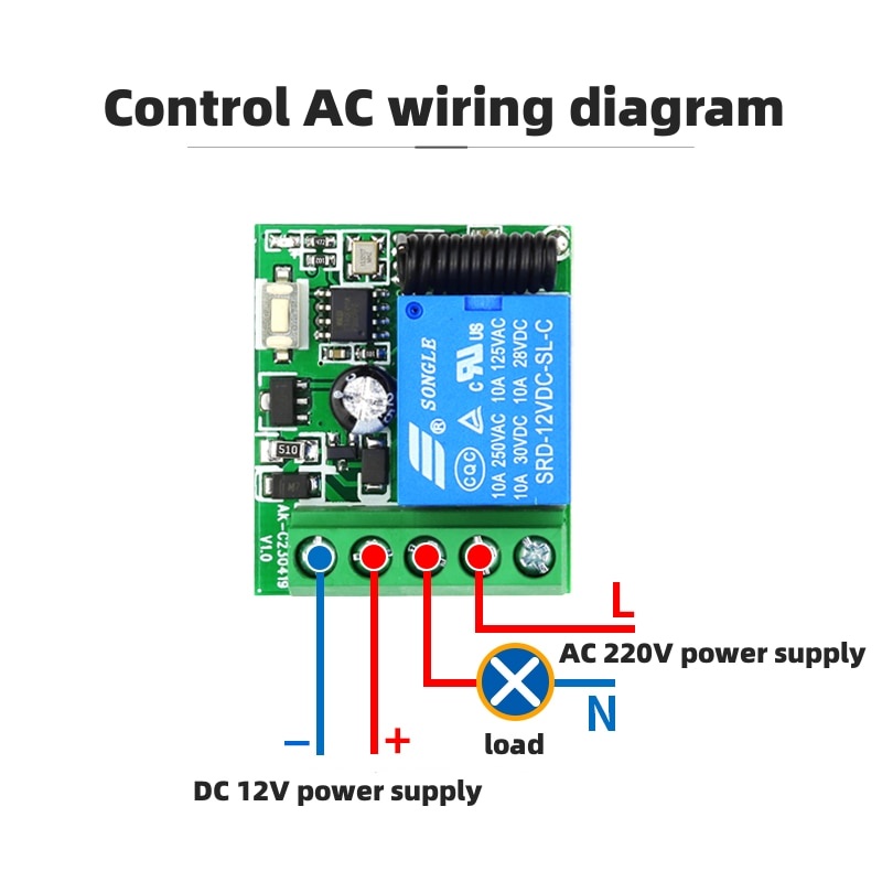 (Philippines Stock) 433Mhz DC 12V 1CH Universal Wireless Remote Control ...
