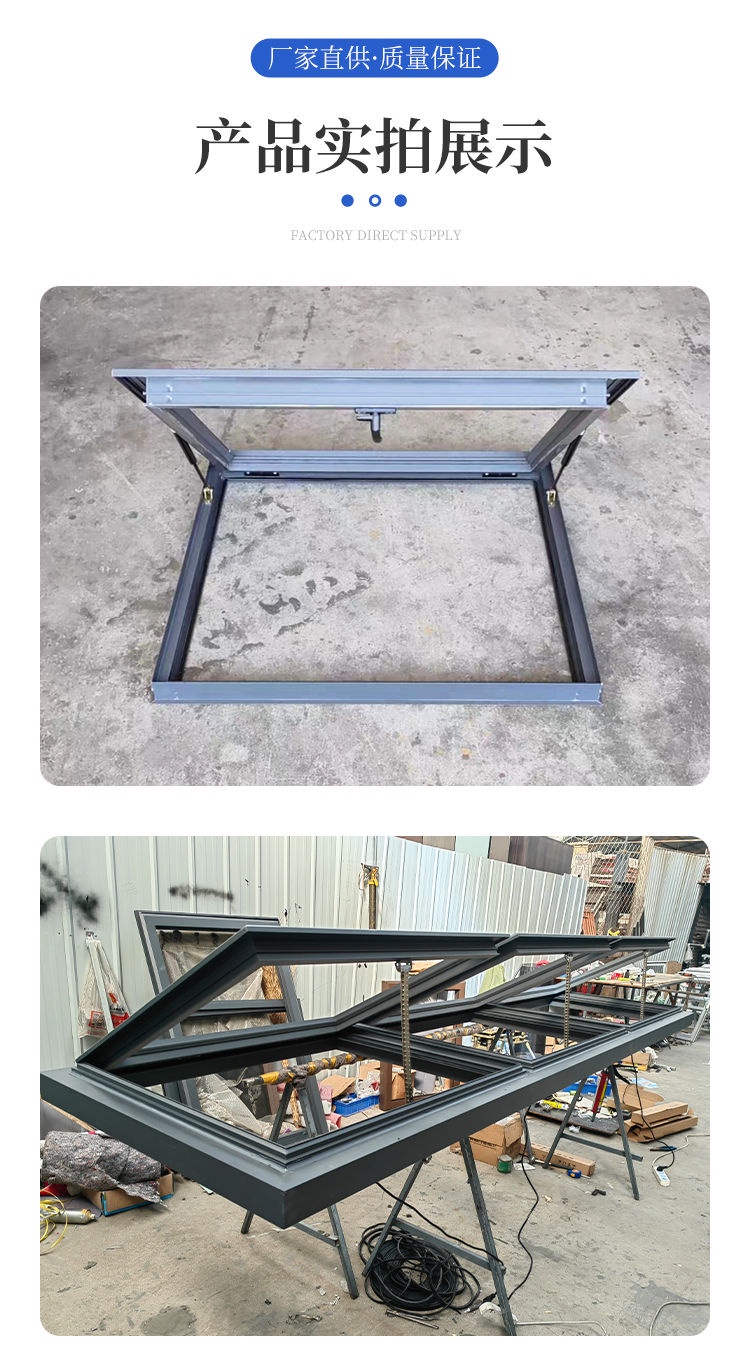 Intelligent Aluminum Alloy Electric Skylight Oblique Flat Roof Attic ...