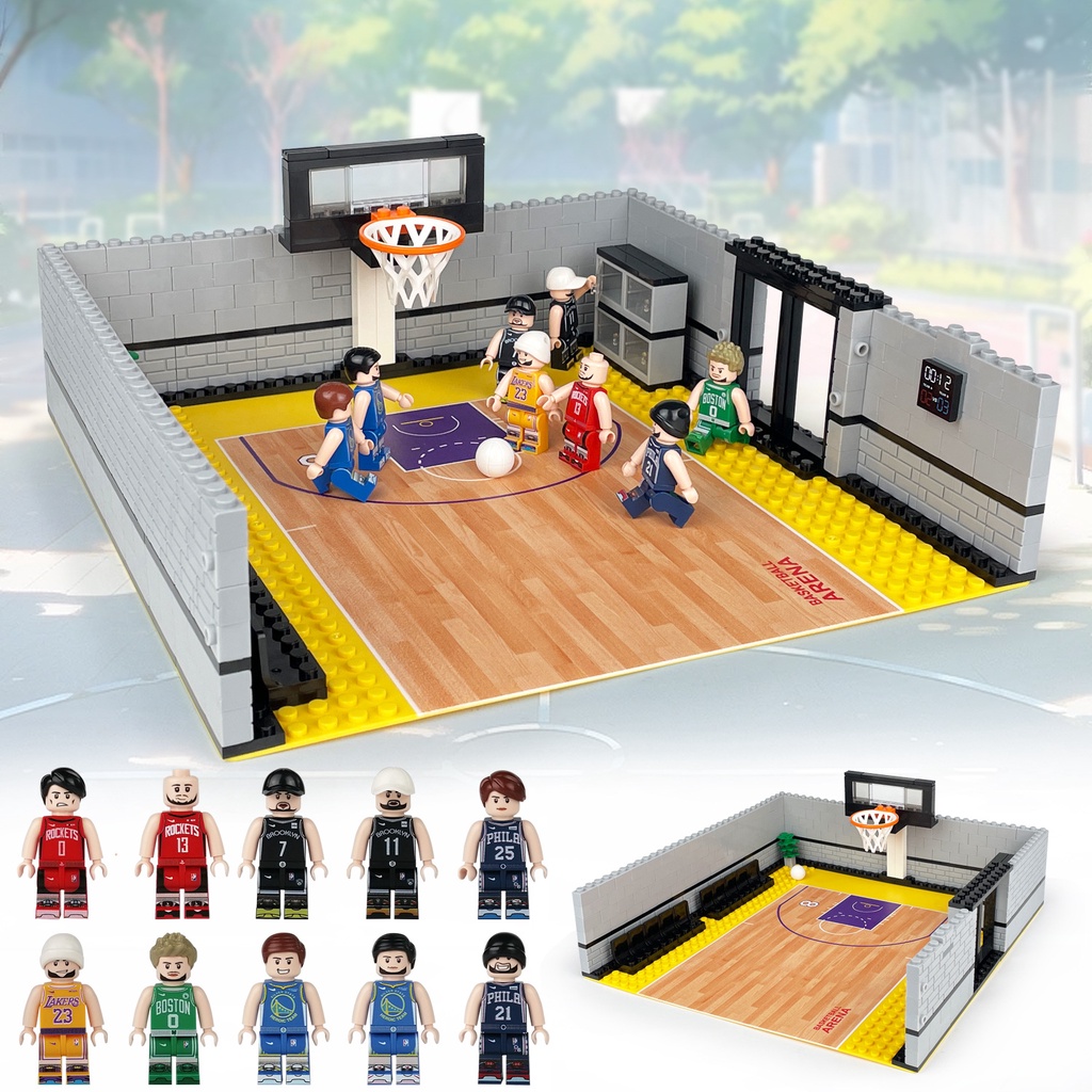 Basketball Scene Children's Small Particles Assembled Building Blocks ...