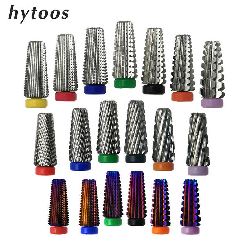HYTOOS 5 sa 1 Nail Drill Bits Tapered Two-Way Carbide Burr Rotary ...