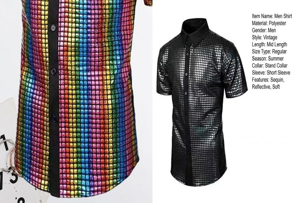 [AM] Men Dance Party Shirt Men Cosplay Shirt Men's 70s Disco Shirt ...