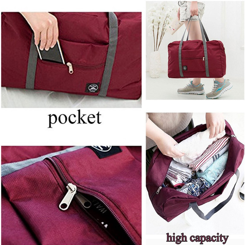 Korean Fashion Versatile Folding Handbag Travel Bag Foldable Nylon ...