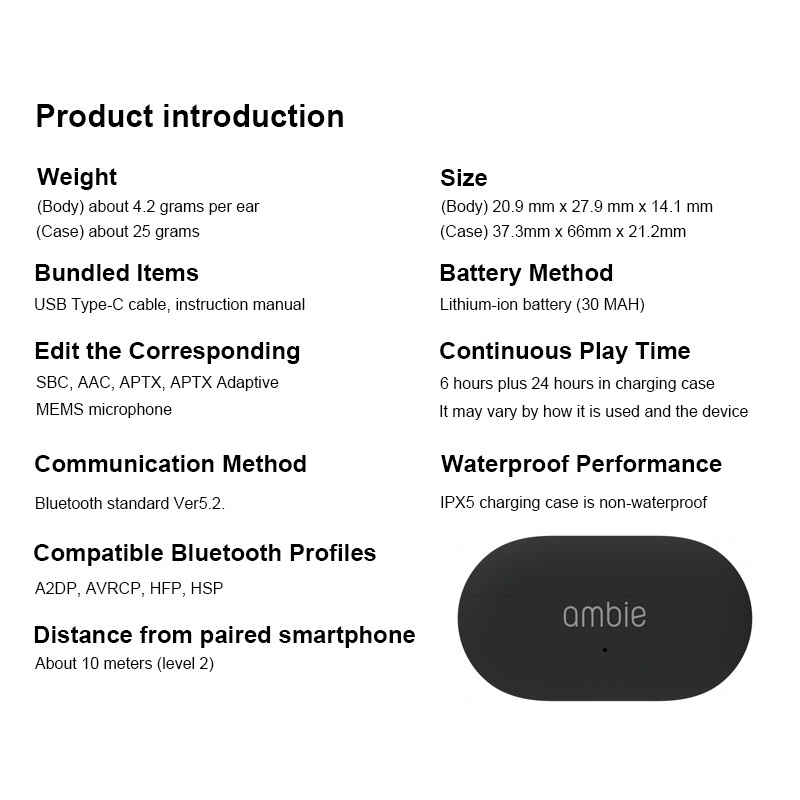 New Upgrade Ambie Sound Earcuffs Bone Conduction Ear Clip-On Buds ...