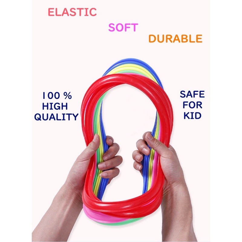 10-5pcs Lattice Jumping Rings Set Game Hoops Outdoor Kids Physical ...