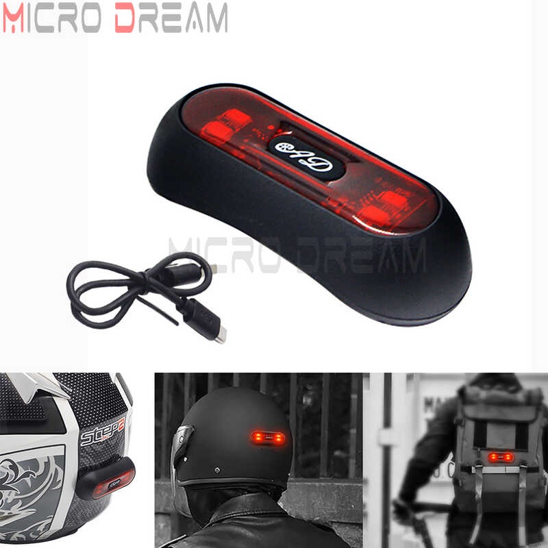 Motorcycles Helmet LED Night Riding Light Safety Blinker Flashing ...