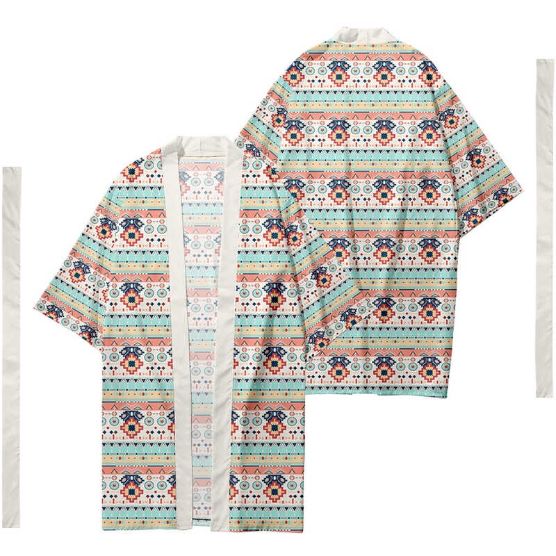 Pangkalaking Hapon ng Long Kimono Cardigan Men's Samurai Costume Kimono ...