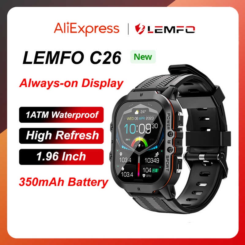 Laging Sa Pagpapakita Ng LEMADO C26 Smart Watch Lalaki AMOLED Screen ...