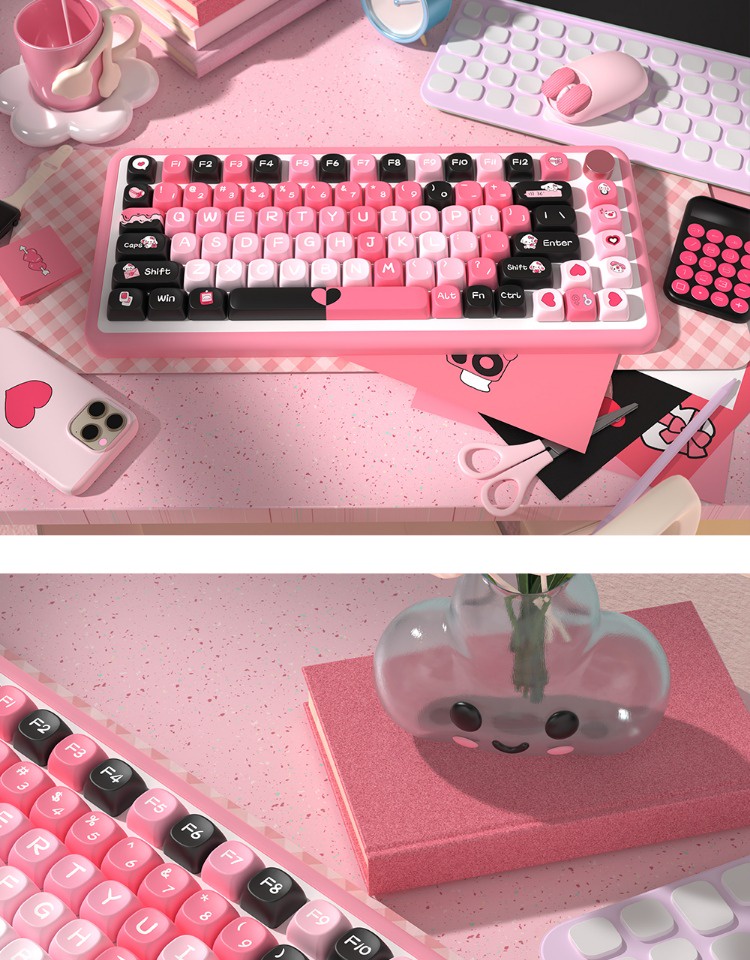 Sweet Rabbit Pink Original Theme Keycap Pbt Dye Sublimation MCA Height ...