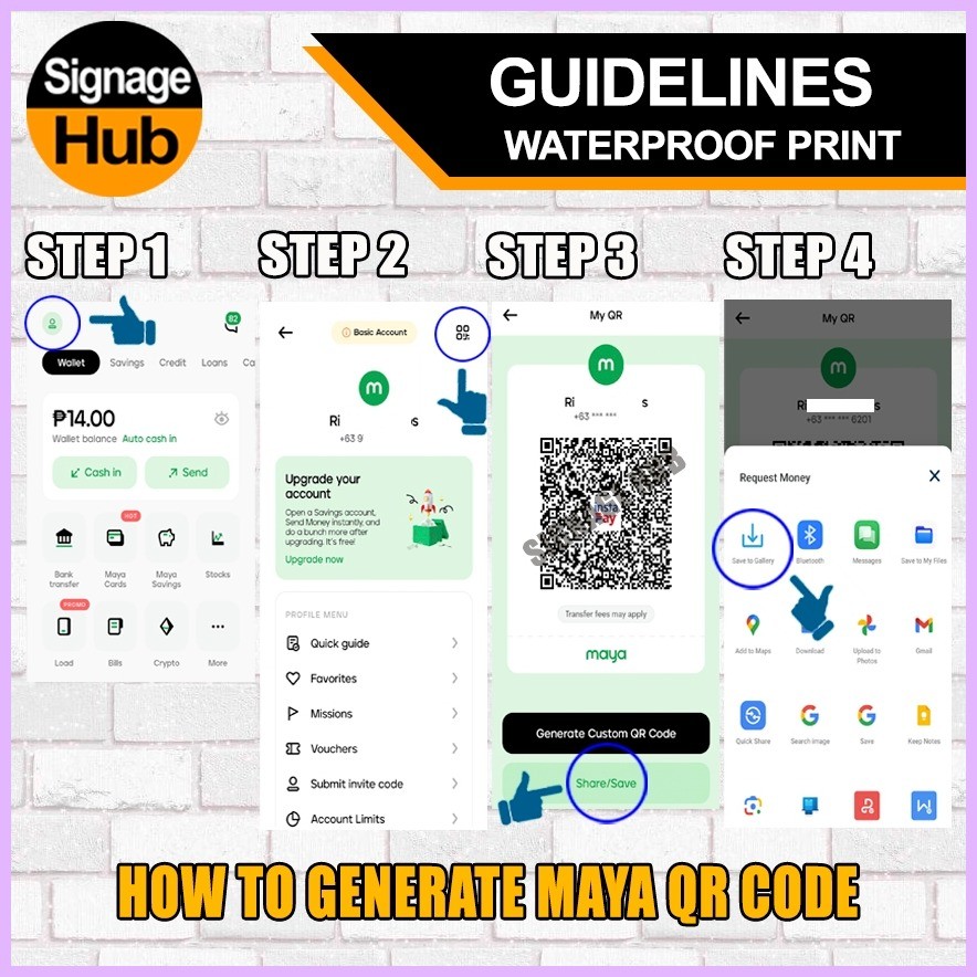 ☣ MAYA PAYMENT with LOAD Signages | Scan to Pay QR Code | Waterproof ...