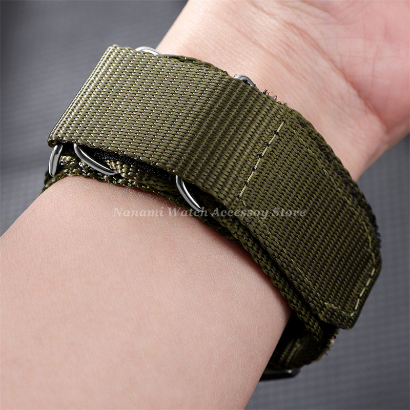 22mm Nylon Loop Sports Watch Strap Universal Replacement Soft Canvas ...