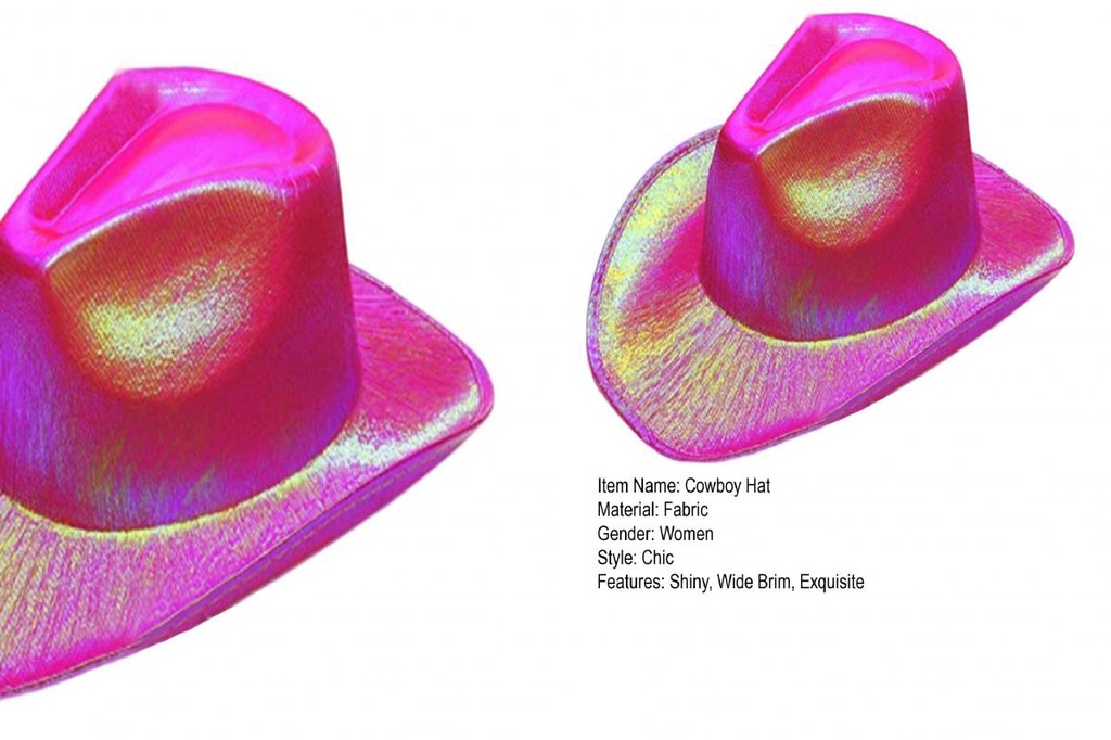 PTM Women Party Hat Bright Color Concave Top Wide Brim Glossy Surface ...