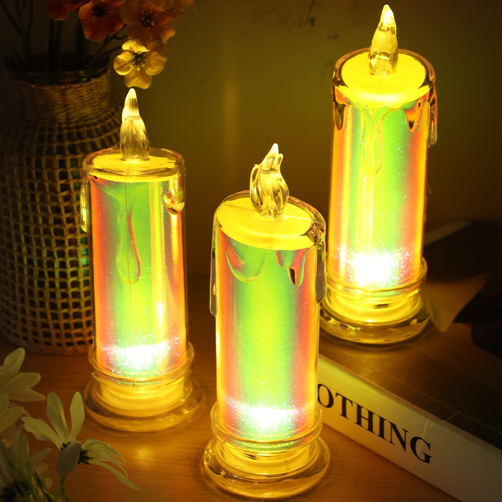 Creative Dazzling Colorful Pillar Simulation Tear Dropping LED ...