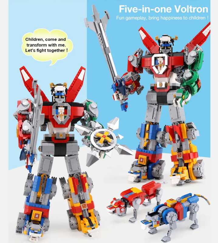 IN STOCK 5 In1 Deformable Model Voltron Robot Compatible 21311 Building ...