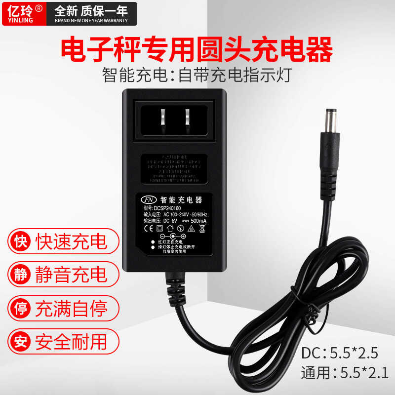 Electronic Scale Charger 6V Platform Scale Universal Round Hole Battery ...