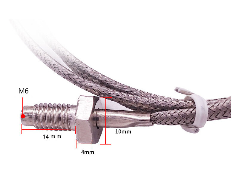 M6 Screw Probe K Type J Type PT100 Type Thermocouple 1m 2m 3m ...