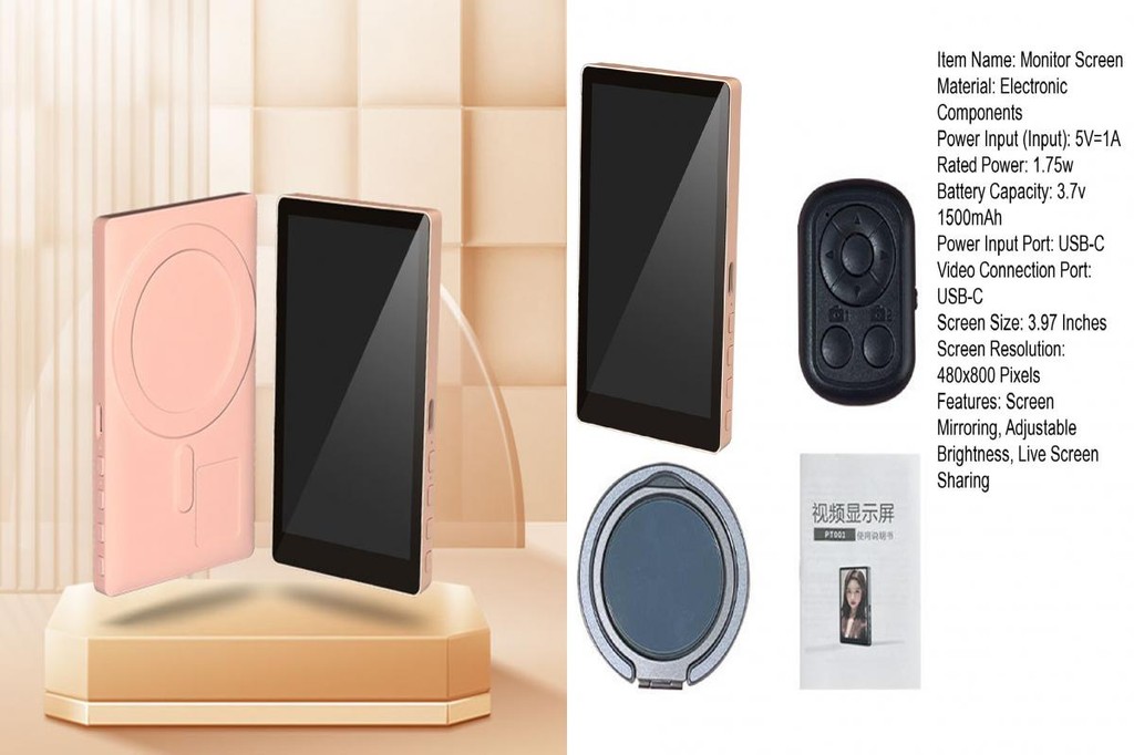 Selfie Monitor Screen with Screen Mirroring Bluetooth-compatible Remote ...