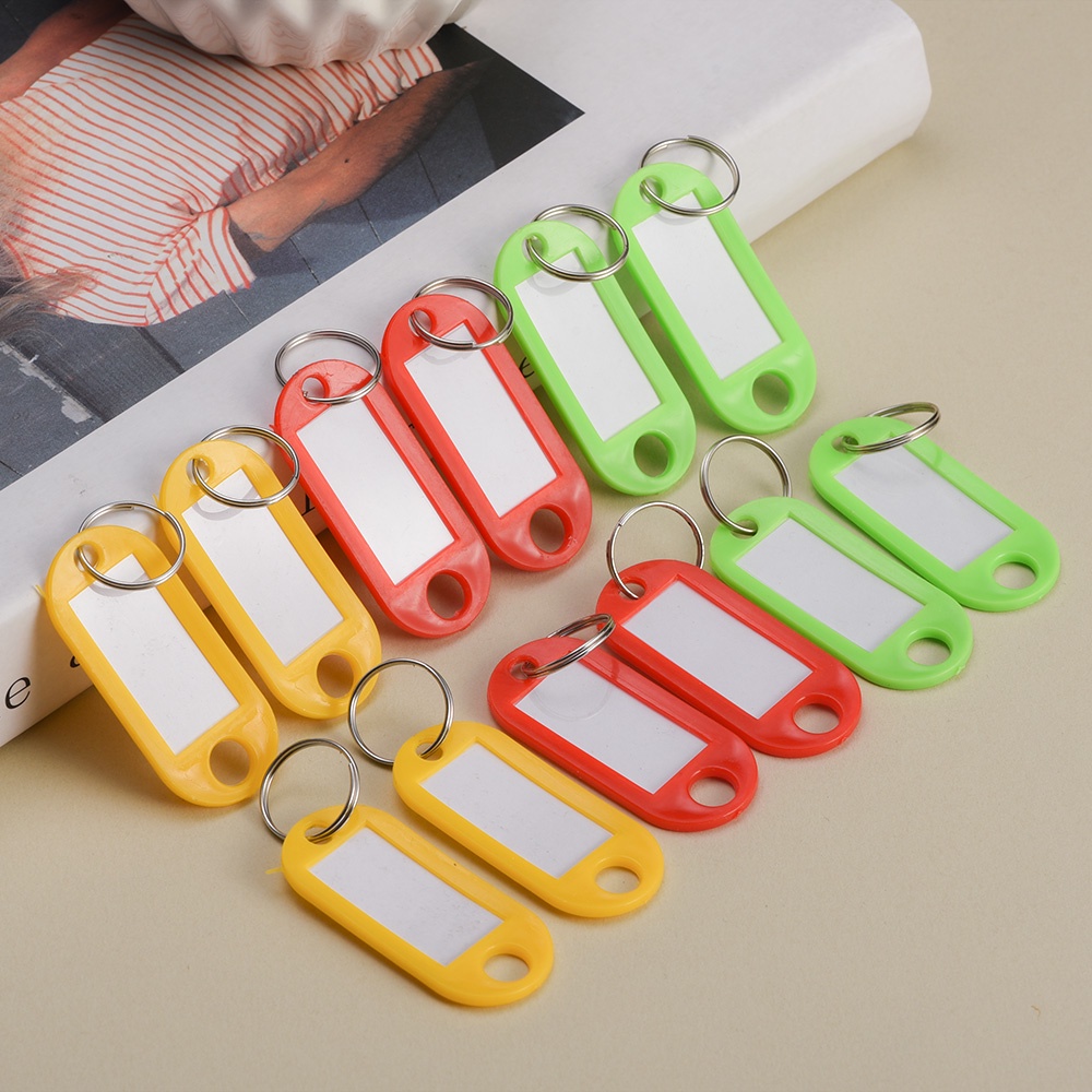 Colorful Plastic Label Keychain Writable Mark Number Plate ID Addres ...