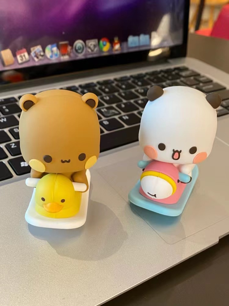 Panda & Bear Fufu and Bubu Shakeable Toy Car Anime Periphery Cartoon ...