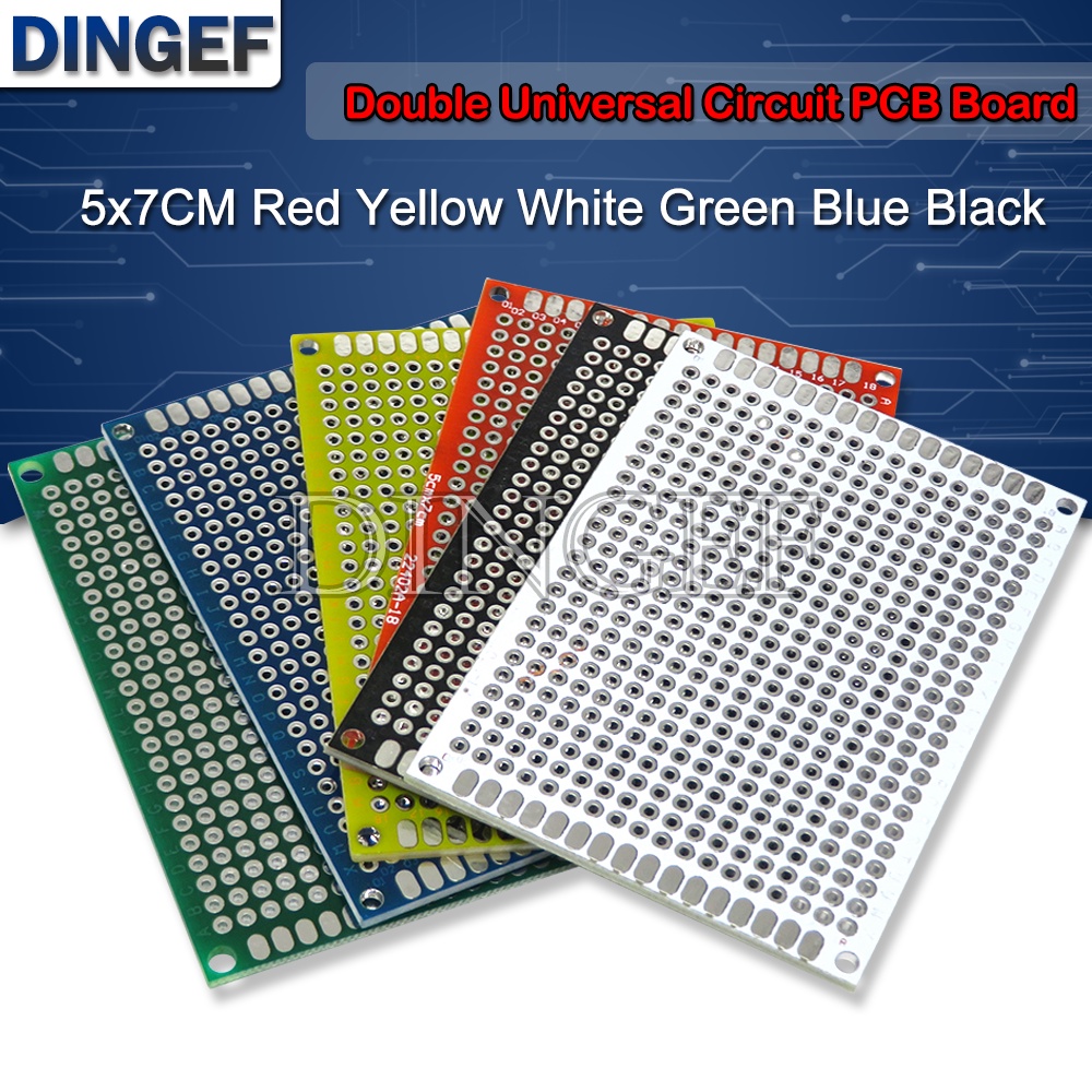 5x7cm Double Side Prototype Diy Universal Printed Circuit Pcb Board Protoboard 57 Red Yellow 