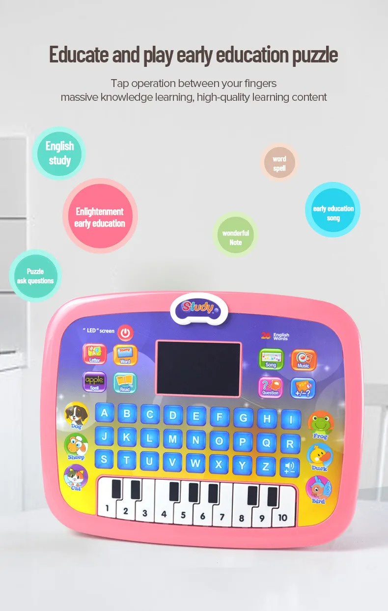 Kids Educational Learning Computer Tablet Learning Toys Baby Character ...