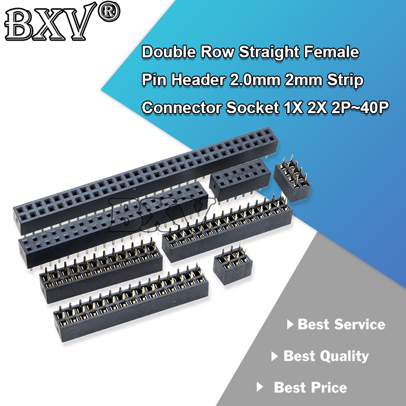 10PCS New 1x 2x/2/3/4/5/6/8/10/40 Pin Double Row Straight Female Pin ...