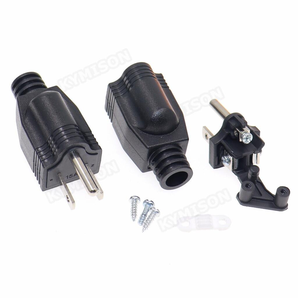 US American 3 Pin Nema 5-15P AC Electrical Power Male Plug Adaptor ...
