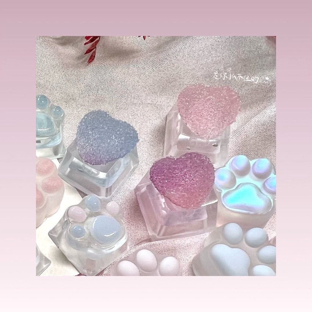 Soft Candy Love Transparent Personality Keycap Cross Axis Mechanical ...