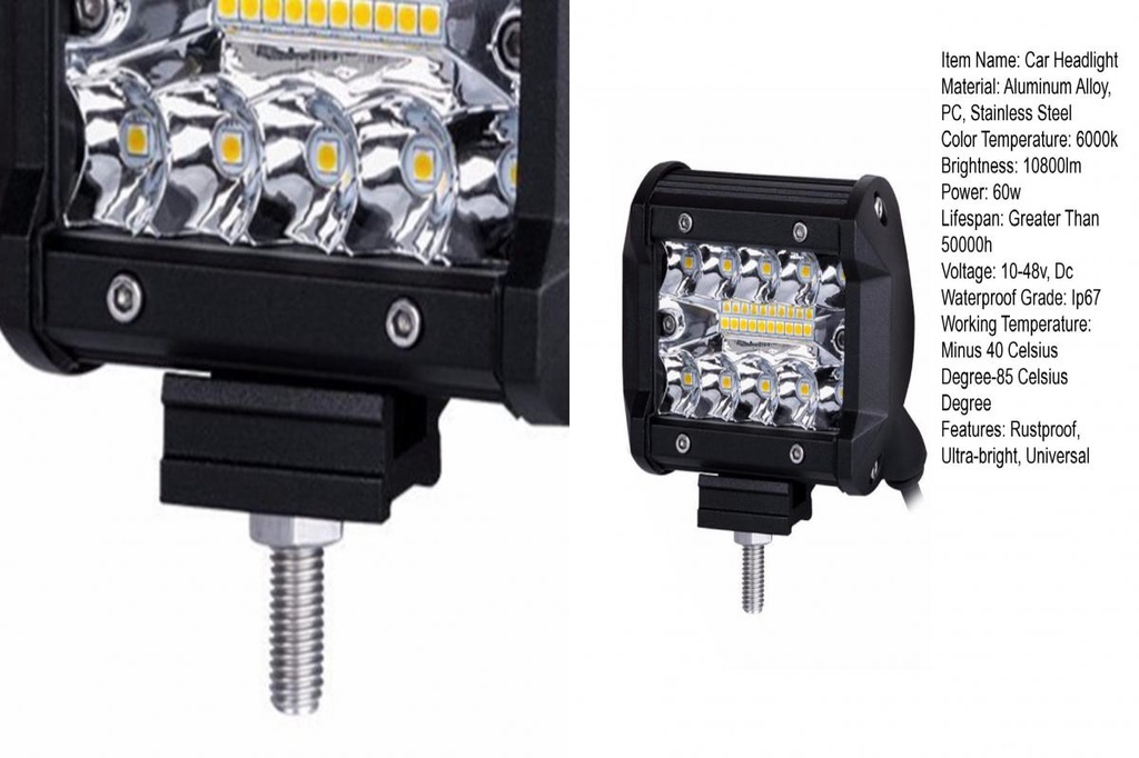 Skym* Car Led Spotlight Car Headlight Super Bright Car Spotlight Flood ...