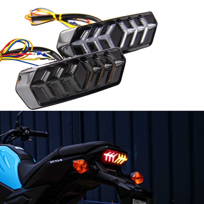 Motorcycle Tail Light with Turn Signals Led Integrated Brake Taillight ...