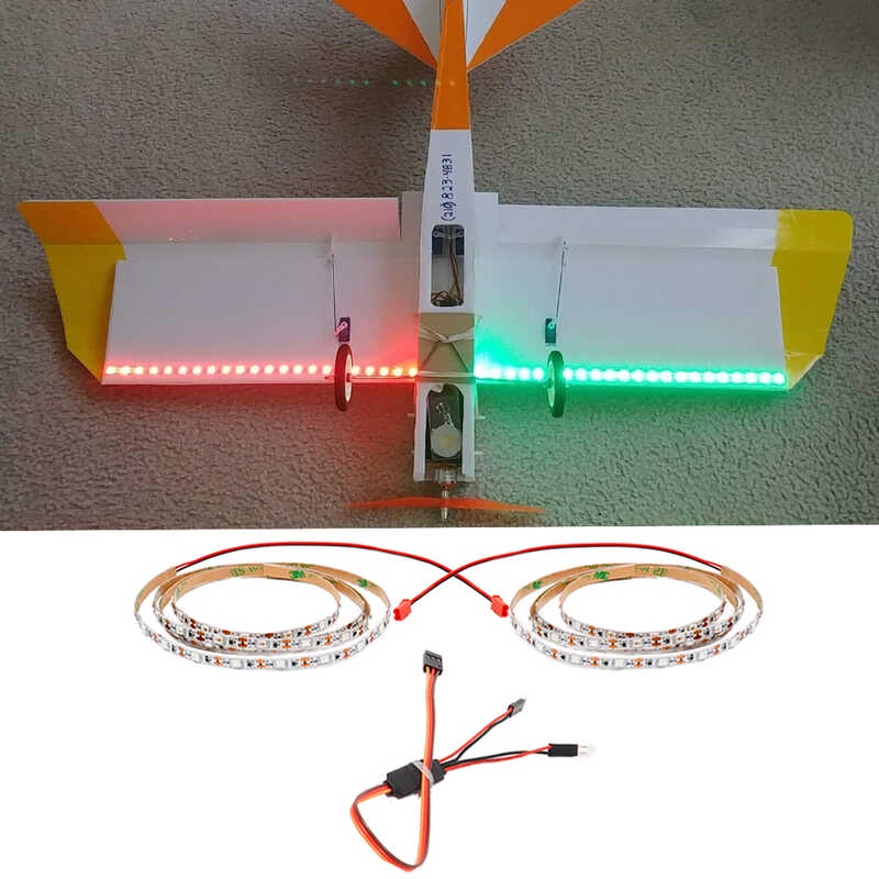 2Pcs*50CM Remote Controlled LED Light Strip para sa RC Fixed Wing ...
