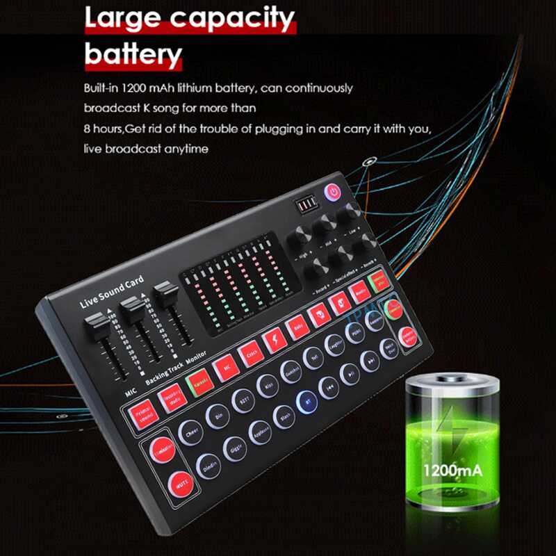 M9 Sound Card Panlabas Na USB Audio Interface Sound Card Para Sa Gaming ...