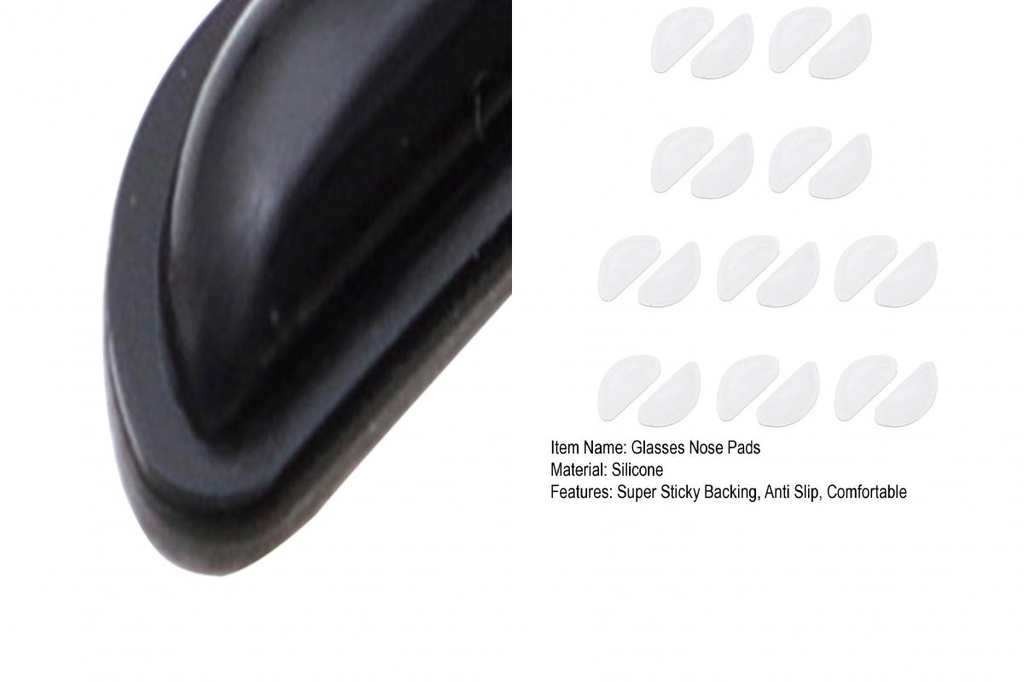 Cor Elastic Glasses Nose Pads Adhesive Eyeglass Nose Pads 10 Pairs Anti ...