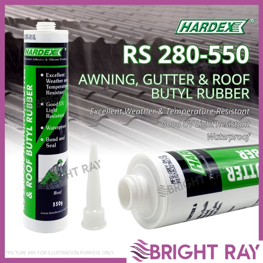 HARDEX RS 280-550 AWNING GUTTER & ROOF BUTYL RUBBER Pelekat Bumbung ...