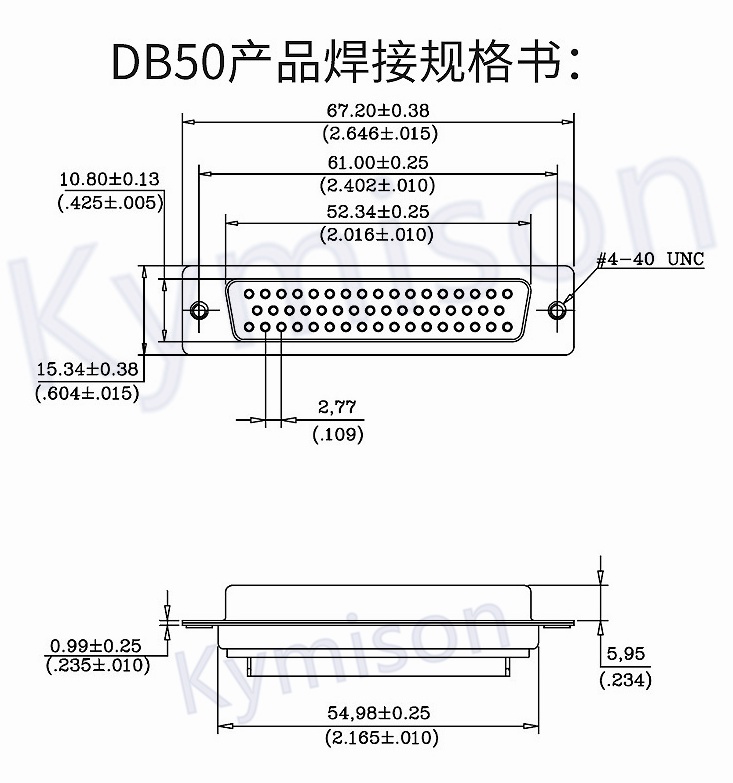 2pcs DB50 connector 3 row 50 pin RS232 DP female Male plug port socket ...