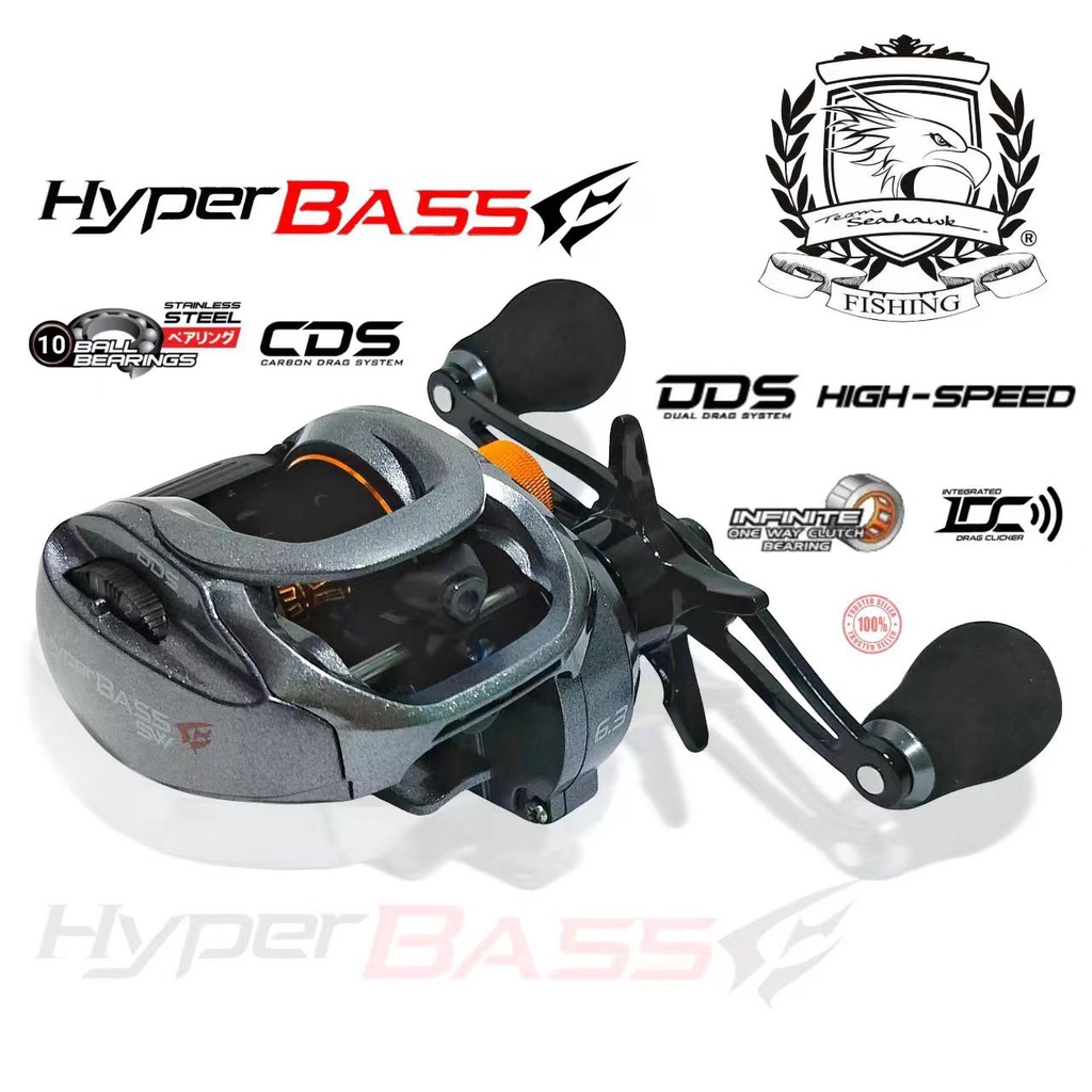 TEAM SEAHAWK HYPER BASS BAITCASTING (BC) FISHING REEL | Shopee Philippines