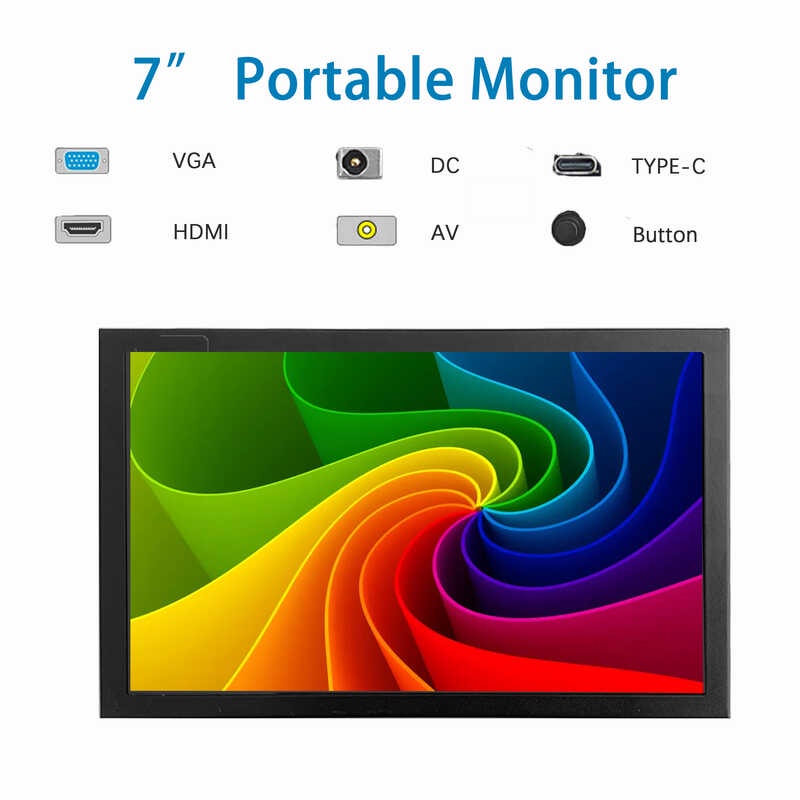 Laptop 7 Inch Mini TFT Monitor 1024X600 Mataas Na Pixel LCD Screen ...