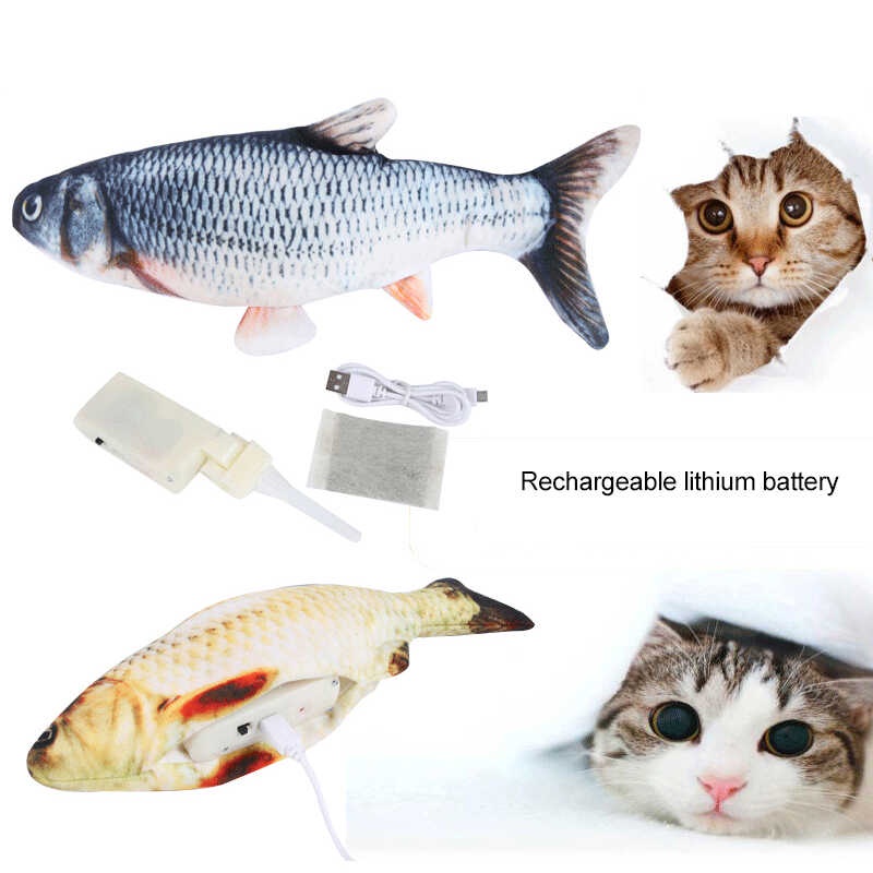 Flopping Fish Moving Fish Plush Toy With Light and Sound Realistic ...