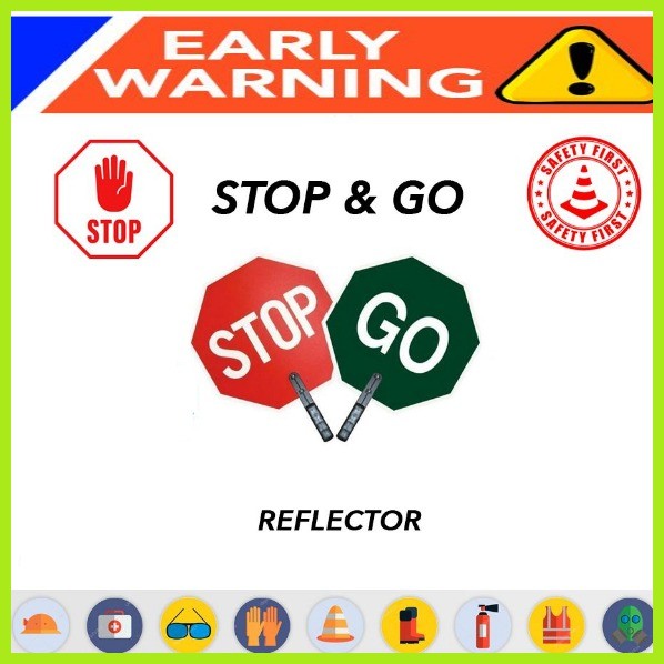 Safety Stop And Go Steel STOP AND GO SIGN | Shopee Philippines