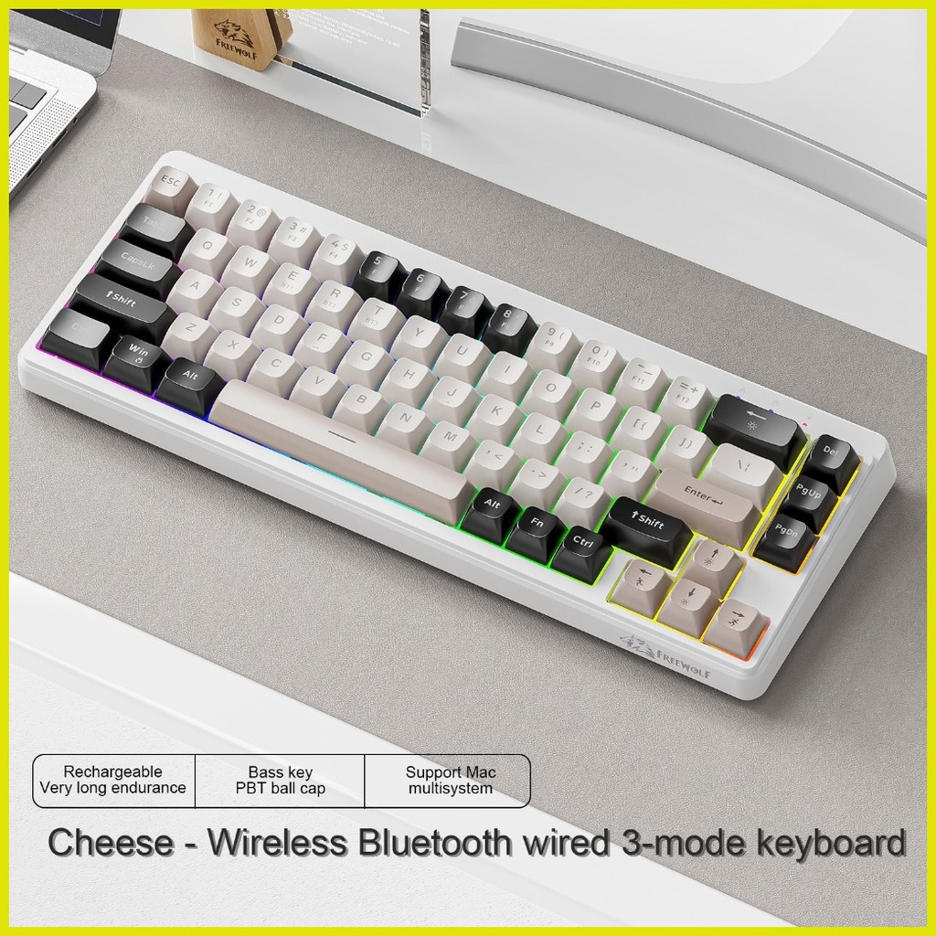 Ziyoulang M68 65% Wireless Gaming Keyboard,Bluetooth/2.4GHz/ Wired Tri-Mode Silent Membrane K ...