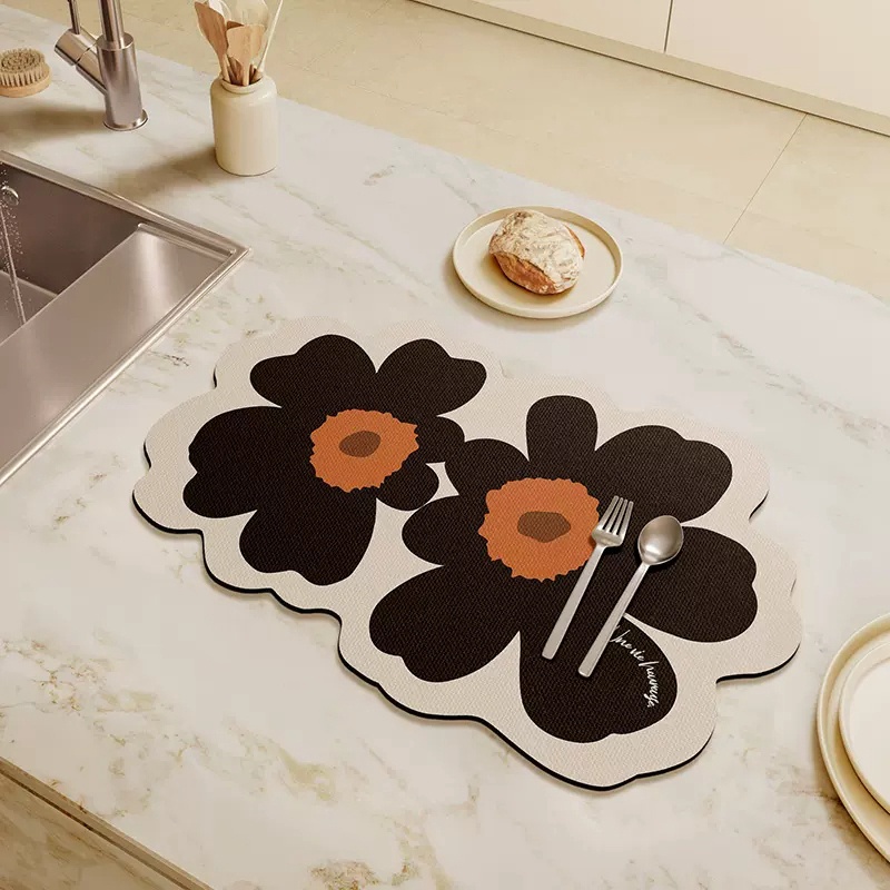 Kitchen Tableware Drying Pad Creative Coffee Cup Mat Kitchen Drainage ...