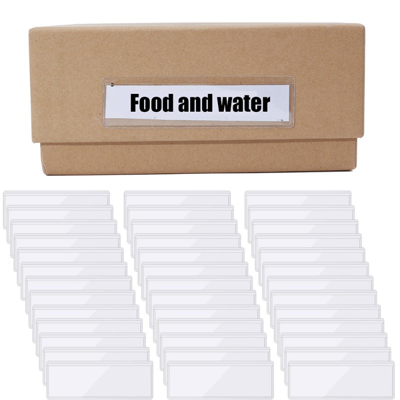 Shelf Tag Pocket Identification Card / 4Pcs Transparent Self-Adhesive ...