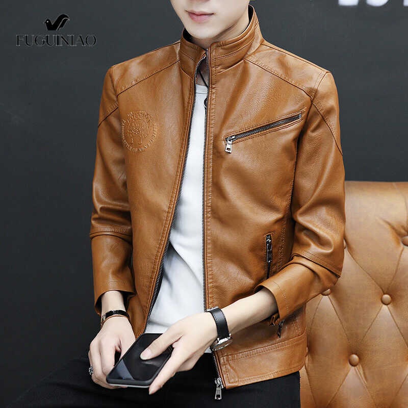 Fuguiniao Men Autumn New Motorcycle Causal Vintage Leather Jacket Coat ... Fuguiniao Men Autumn New Motorcycle Causal Vintage Leather Jacket Coat ...
