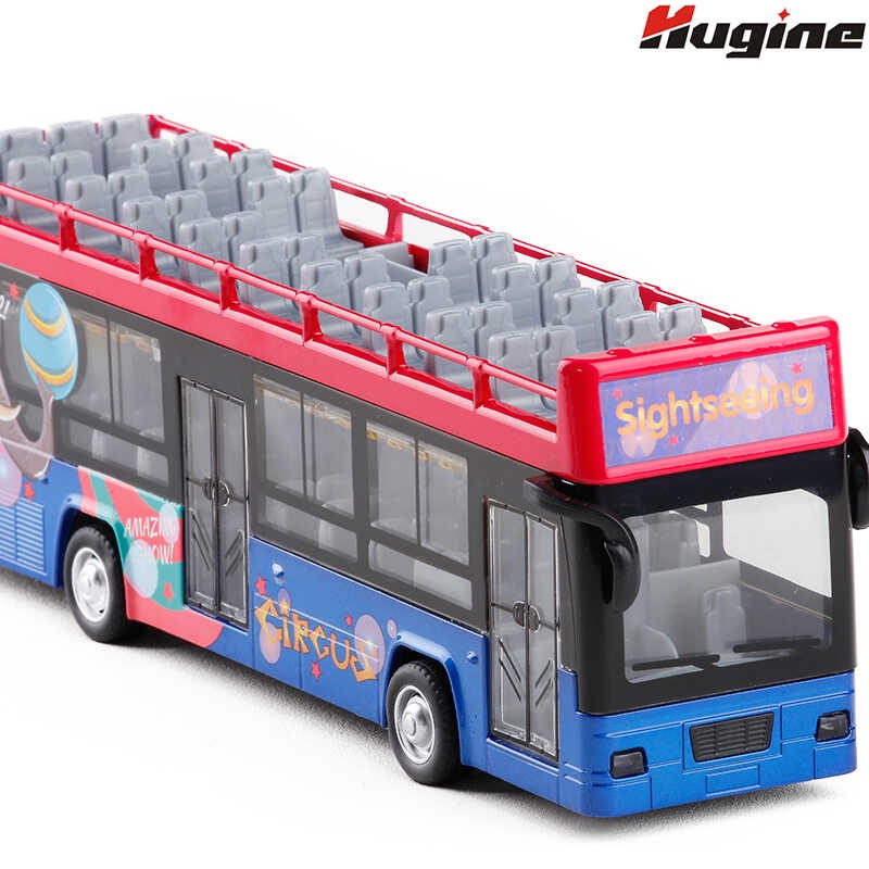 Bus Sightseeing Open-Top Car Alloy Model City Express High Speed gamit ...