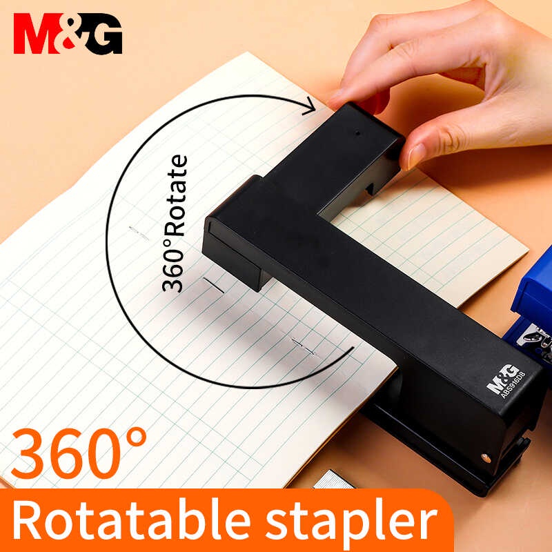 M&G 360 rotatable Stapler Use 24/6 Staples Effortless Long Stapler ...