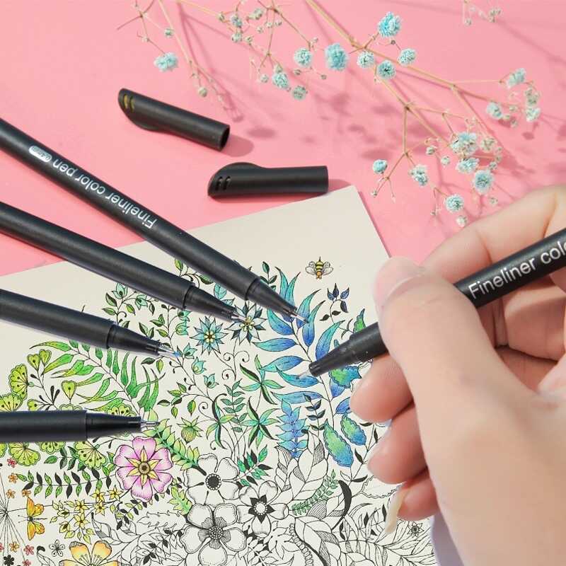 Color Hook Line Pen 0.4 mm Colorful Gel Syringe Pen Manga Line Drawing ...