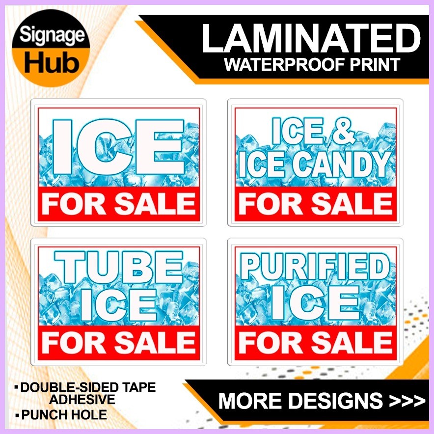 ICE & ICE CANDY Signs 1 | Laminated Signage | A4 ( 8" X 11" inches ...