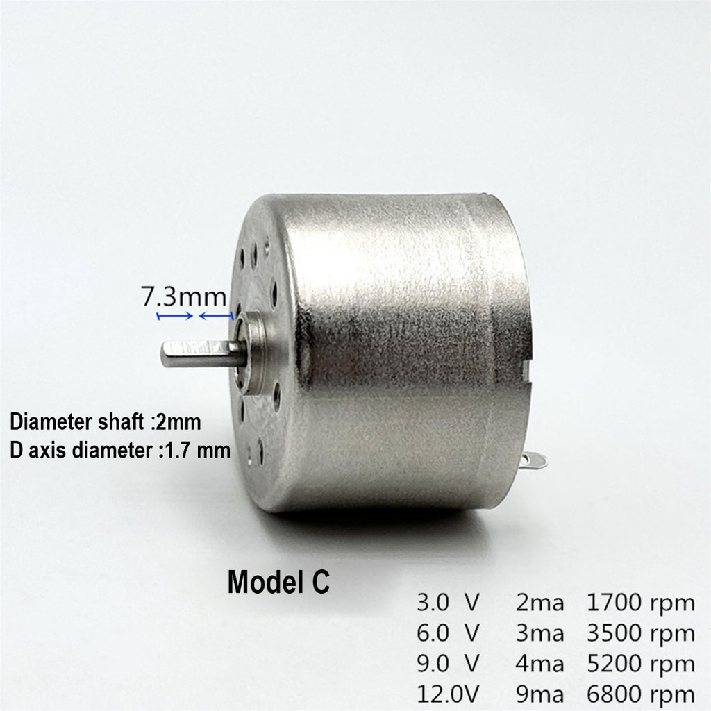 Micro Small 310 Motor DC 12V 9000RPM Micro Mini 24mm Round Spindle ...
