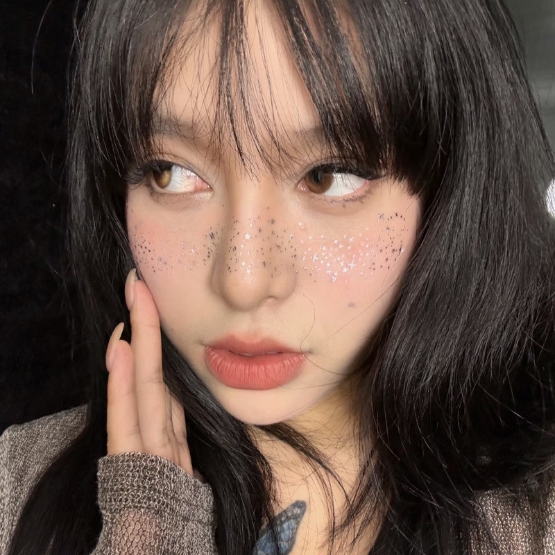 1/2/4Pcs Glitter Star Freckles Stickers - Women Face Makeup Decal - DIY ...