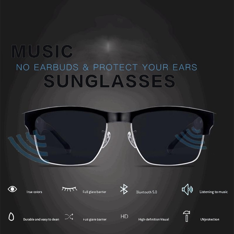 Wireless Bluetooth Smart Music Sunglasses Headphone Driving Eyeglasses ...